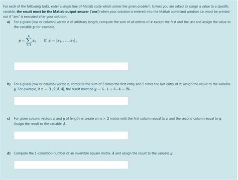 Solved For Each Of The Following Tasks Enter A Single Line
