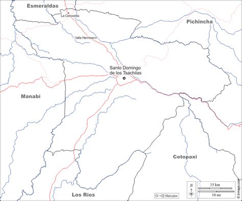 サントドミンゴデロスツァチラス県 無料地図 無料の空の地図 無料のアウトラインマップ 無料のベースマップ 境界 川と湖 主要
