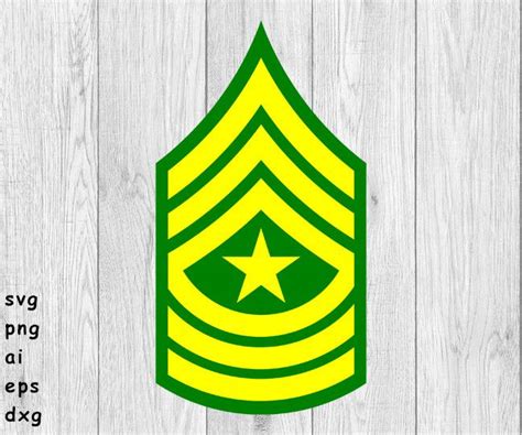 Sergeant Major Army Rank E 9 E9 Svg Png Ai Eps Dxf Digitals