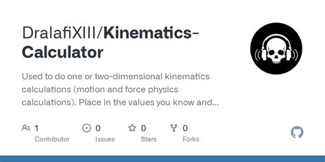 Github Dralafixiiikinematics Calculator Used To Do One Or Two Dimensional Kinematics