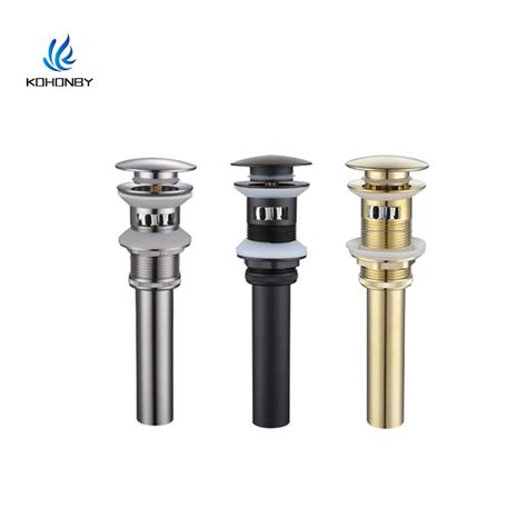 304 Stainless Steel Pop Up Drain Stopper With Overflow Lavatory Basin Drain Without Overflow