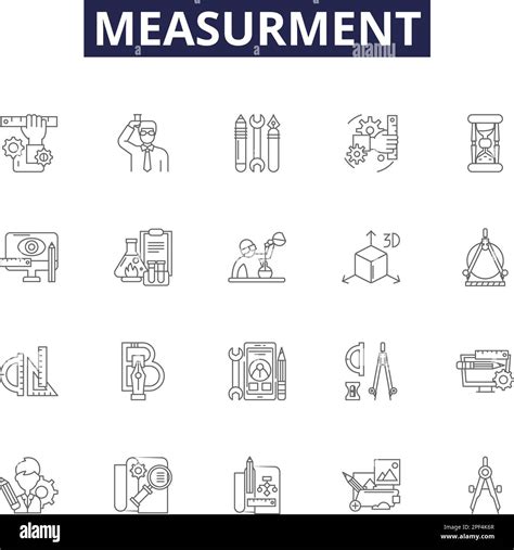 Measurment Line Vector Icons And Signs Quantify Testing Calibrate Gauge Estimate Metric