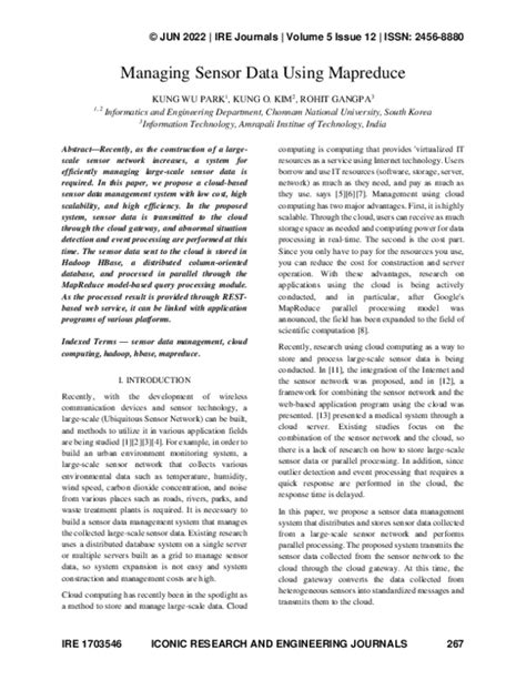 Pdf Managing Sensor Data Using Mapreduce