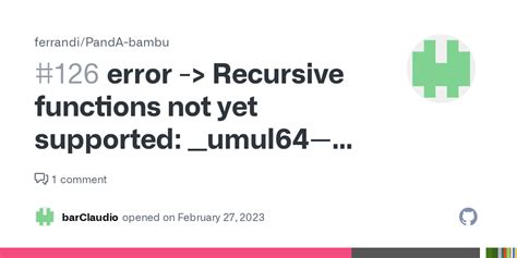 Error Recursive Functions Not Yet Supported Umul64 Umul64