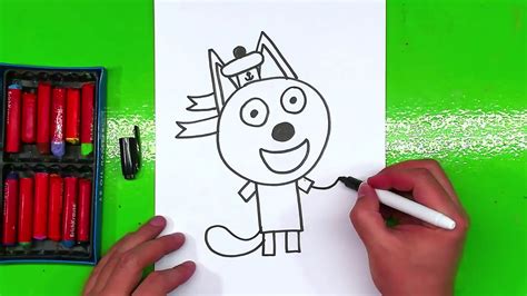 Мультик ТРИ КОТА Как нарисовать КОРЖИКА для детей Youtube