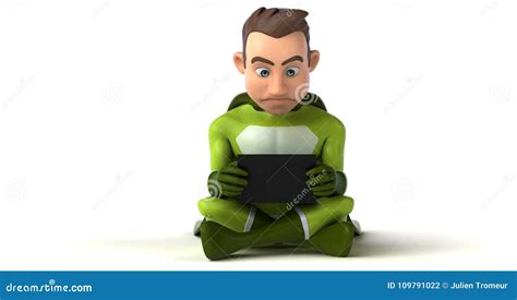 Superhero Coding 3d Illustration Stock Illustration Illustration Of