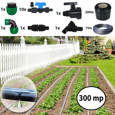 Kit Complet Sistem Irigare Prin Picurare Pentru Gradina Cu Suprafata De