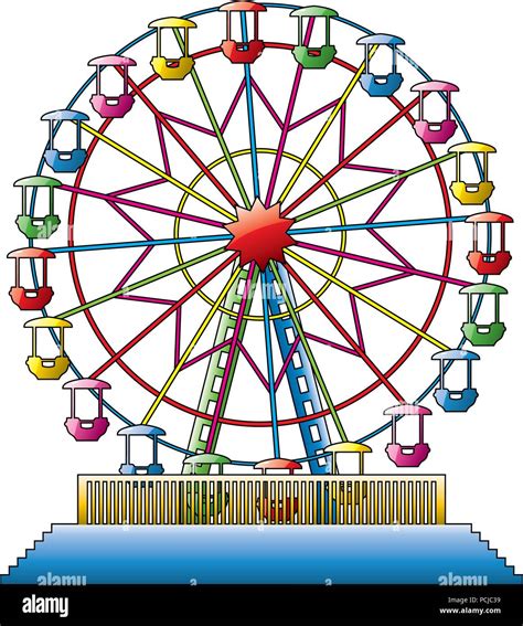 Vector Illustration Of Colorful Ferris Wheel Stock Vector Image And Art