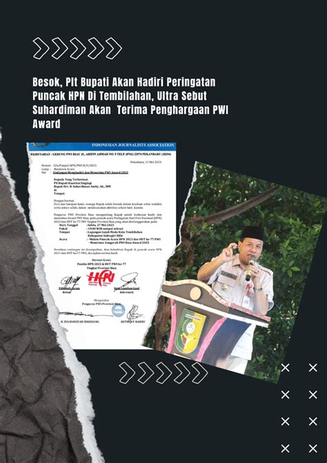 Besok Plt Bupati Akan Hadiri Peringatan Puncak HPN Di Tembilahan