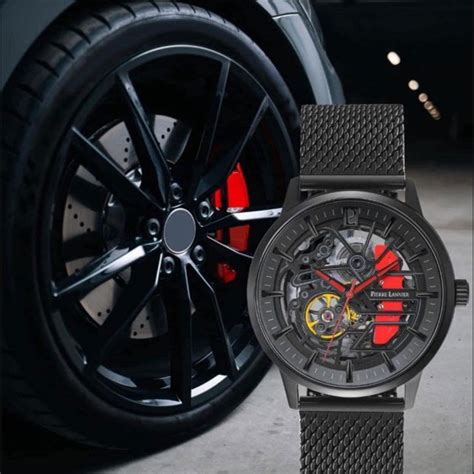 Paddock Automatic Watch Black / Red Metal bracelet Made in France ...