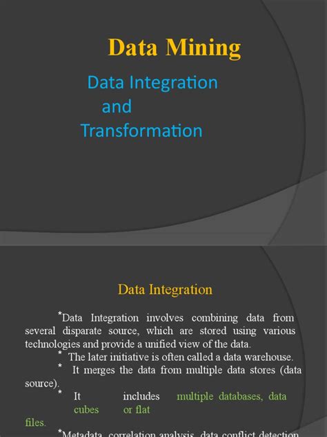 Data Integration And Transformation Pdf Data Warehouse Standard