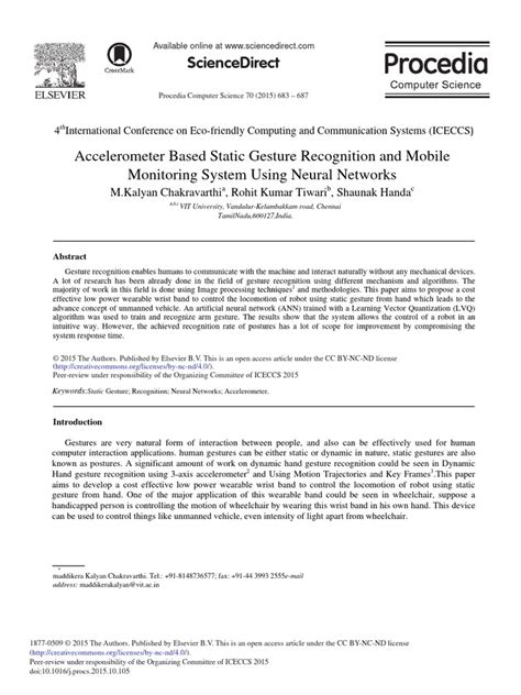 Accelerometer Based Static Gesture Recognition And Mobile Monitoring System Using Neural