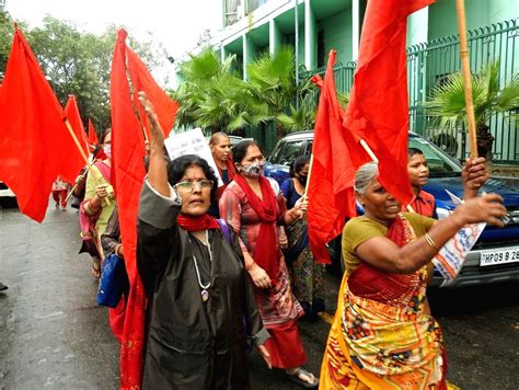 Anganwadi Workers Stage A Protest