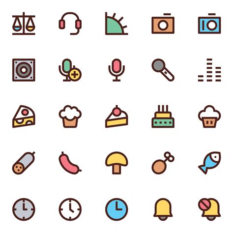 Filled Color Outline Icons For User Interface 23260935 Vector Art At Vecteezy