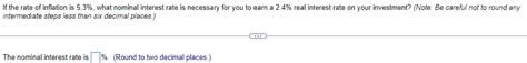Solved If The Rate Of Inflation Is What Nominal Chegg