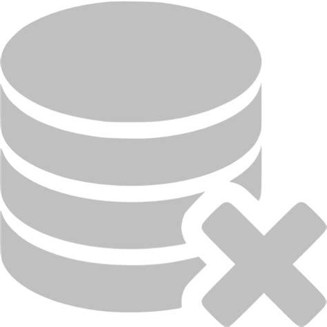 Silver Delete Database Icon Free Silver Database Icons