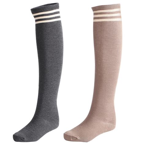 School Girl Knee High Socks Darkgrey And Brown Littleforbig Cute