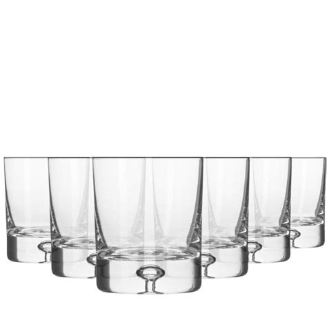 Krosno Handmade Bubble Base Whisky Tumbler 280ml Glassware Uk