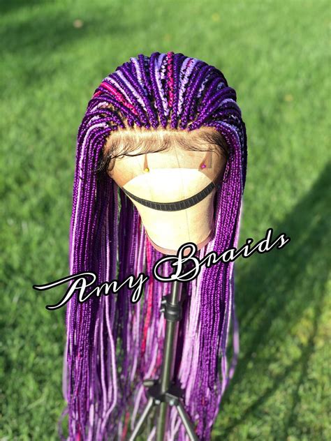 Amy Braids Lace Frontal Box Braids All Shade Of Purple Box Braid Wig