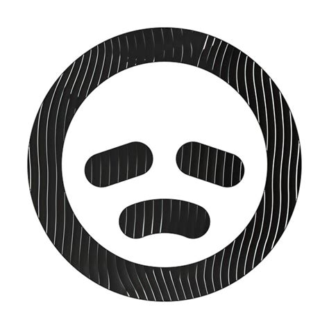 Premium Photo Face Disappointed Icon Black White Lines Texture