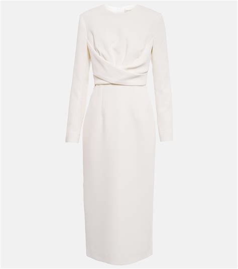 Emilia Wickstead Emmet Crepe Midi Dress In White Lyst