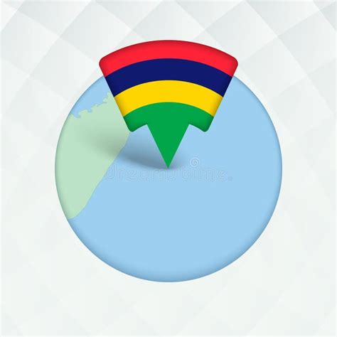 mauritius map highlighted with flag marker stock vector illustration of mauritian travel