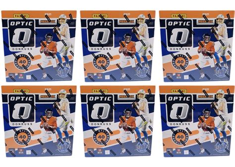 2021 Panini Donruss Optic Football Mega Box Blue Hyper Parallels 6x
