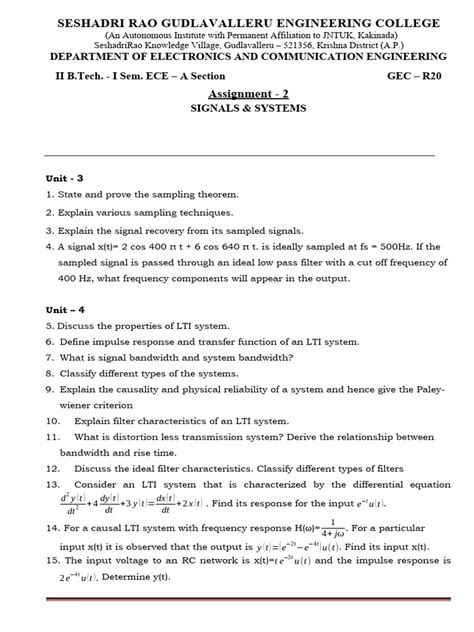 Ss Assignment 2 23 12 23 Pdf Spectral Density Laplace Transform