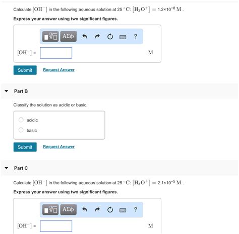 Solved Calculate OH In The Following Aqueous Solution At Chegg Com