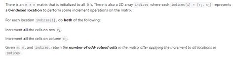 [leetcode] cells with odd values in a matrix