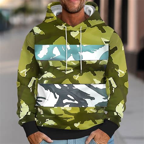 Wancir Hoodies For Men Color Block Hoodie With Design Hip Hop Colorful