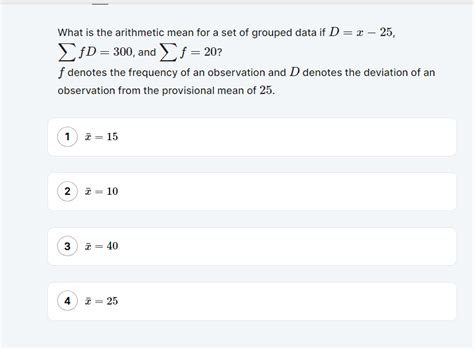 What Is The Arithmetic Mean For A Set Of StudyX