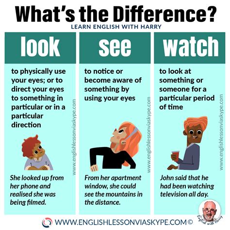 Difference Between Look See And Watch Learn English With Harry