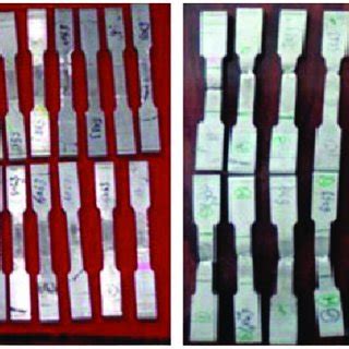 Tensile Test Specimens Before And After Tests Download Scientific Diagram