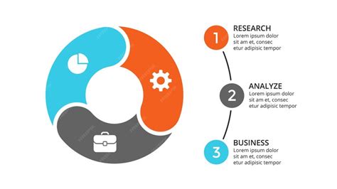 원형 다이어그램 벡터 Infographic 프레젠테이션 템플릿 차트 3 옵션 단계 프리미엄 벡터