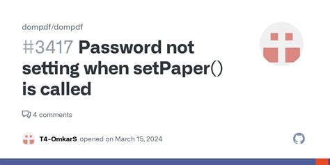 Password Not Setting When Setpaper Is Called · Issue 3417 · Dompdfdompdf · Github
