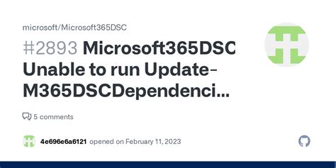 Microsoft365dsc Unable To Run Update M365dscdependencies After Install · Issue 2893