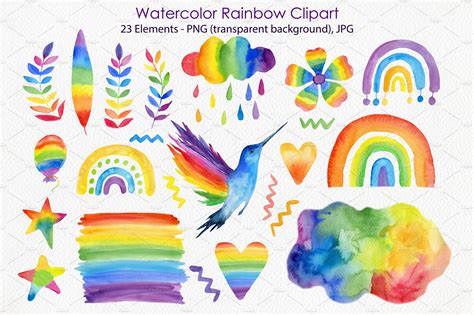 Modern Watercolor Rainbow Clip Art Cute Rainbow Clip Art By 4006538