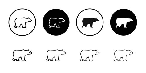 Bear Icon Logo Sign Set Outline 53142400 Vector Art At Vecteezy