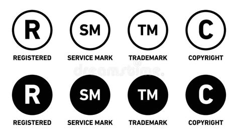 Copyright Icon Registered Icon Trademark Icon Service Mask Icon Outline