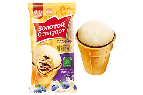 Мороженое «Золотой стандарт» пломбир с черникой, 89 г – купить по ...