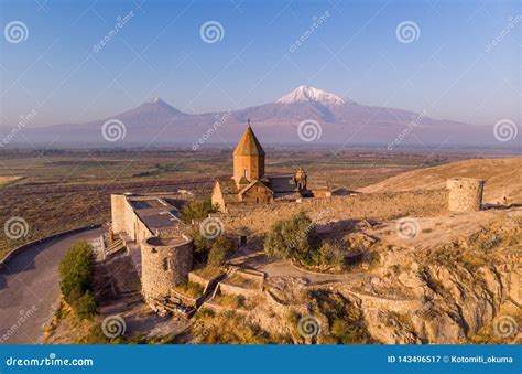 Ancient Armenian Church Khor Virap With Ararat Stock Image Image Of