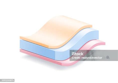 realistic colour wavy threelayer material stock illustration download