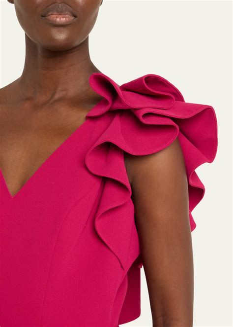 Rickie Freeman For Teri Jon Sleeveless Ruffle Crepe Dress Bergdorf