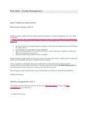 Unit 5 Tasks Docx BUS 4406 Quality Management UNIT 5 Continuous