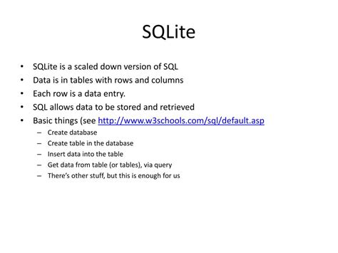 Ppt Sqlite Powerpoint Presentation Free Download Id 2528260
