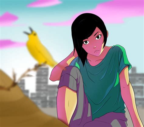 Girl Watching Bird By Oldbencomics On Deviantart