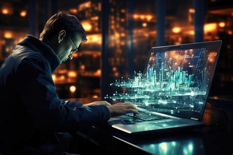 Premium Ai Image Portrait Of A Programmer In The Modern Computer World