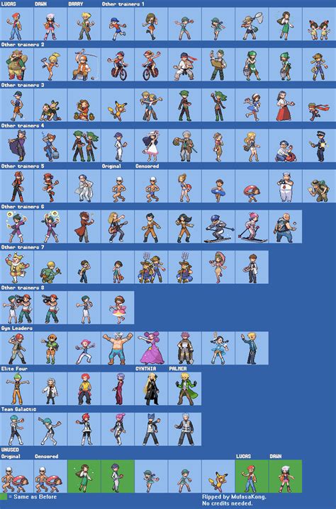 Pokemon Trainer Sprite Sheet