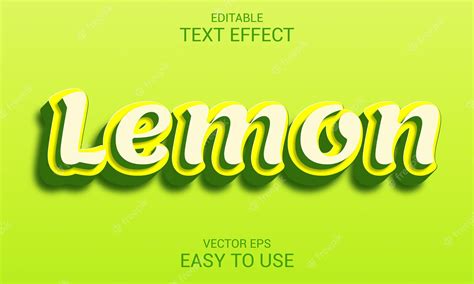 Premium Vector Lemon Editable Vector 3d Text Effect Style